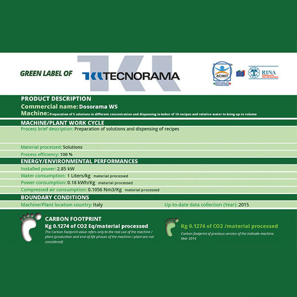 Dosorama WS - Dispensing machine for dyes solutions - Tecnorama